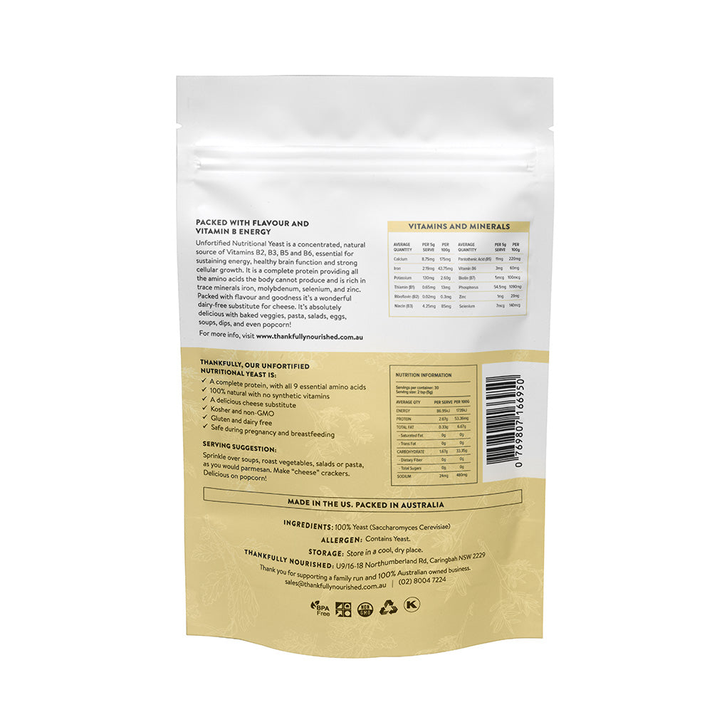 Thankfully Nourished Unfortified Nutritional Yeast Powder | Thankfully ...